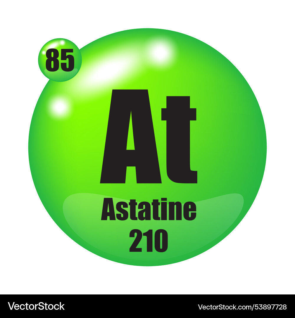 Astatine icon at chemical element atomic number Vector Image