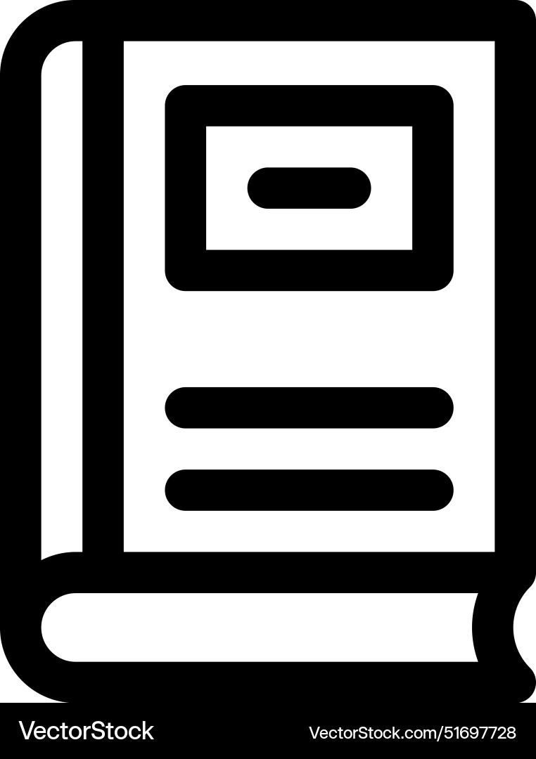 Book icon thin linear style design isolated Vector Image