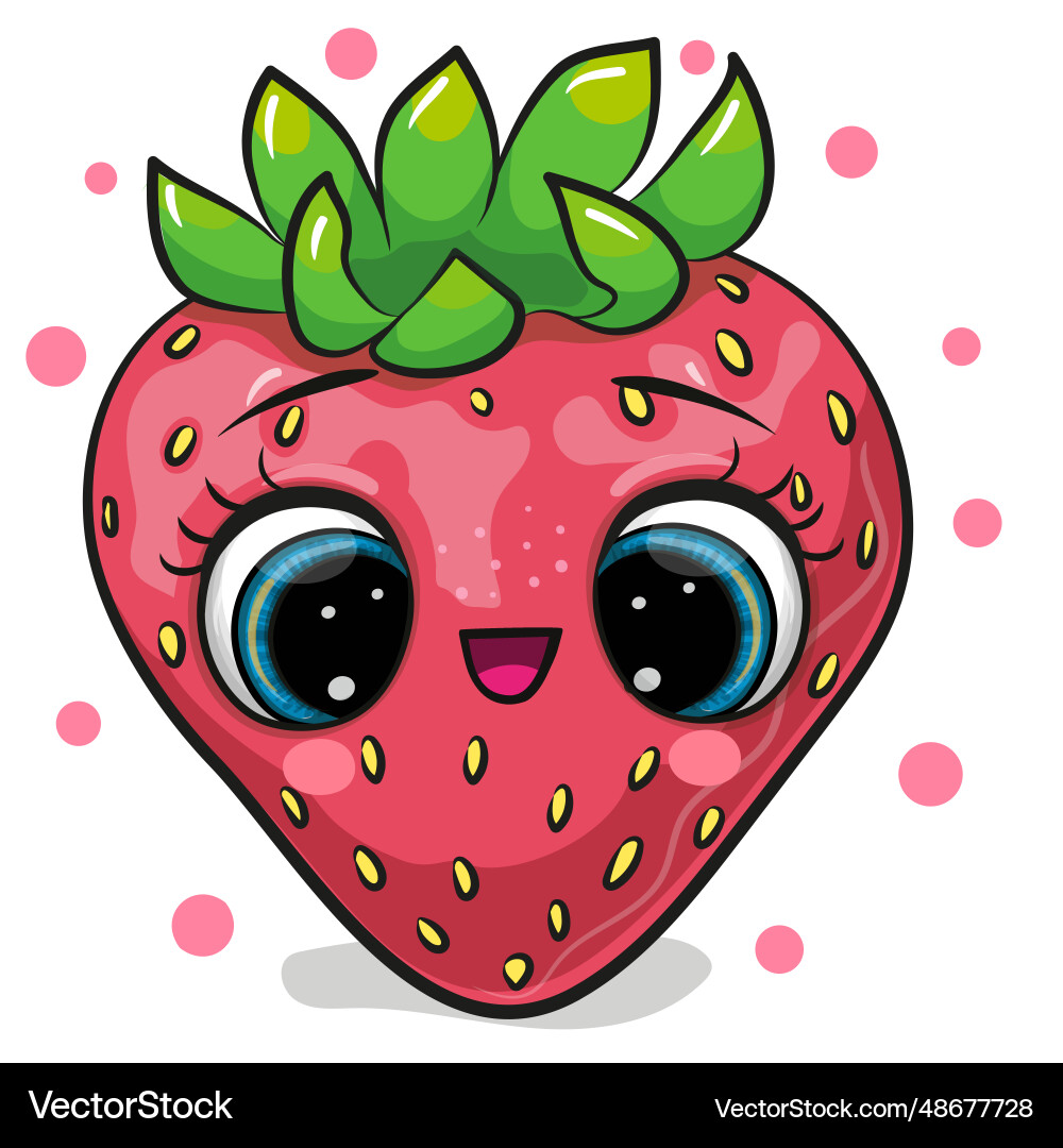 Cartoon strawberry isolated on a white background Vector Image