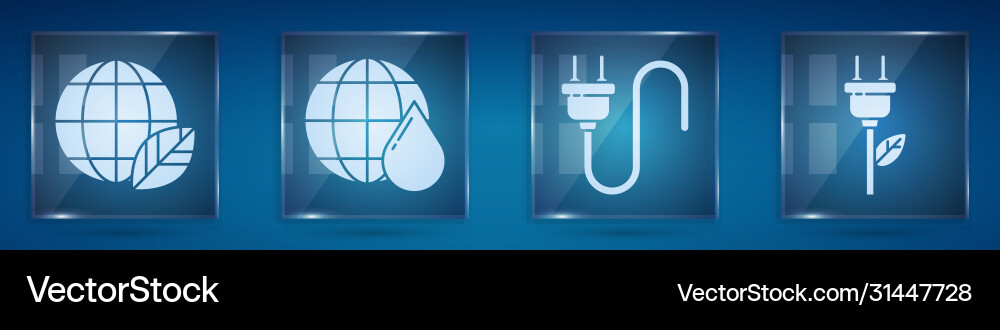 Earth & Leaf Energy Icons Royalty Free Vector Image