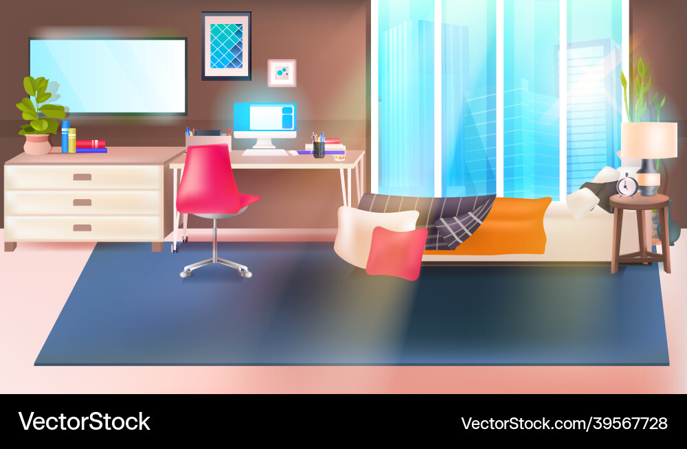 Modern bedroom interior empty no people house room