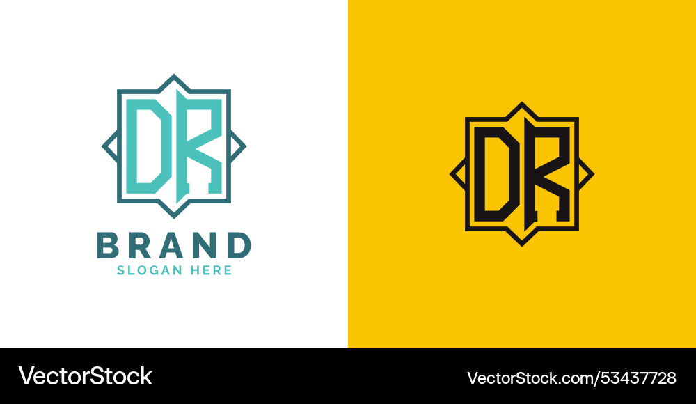 Modern dr monogram logo design initial letter Vector Image