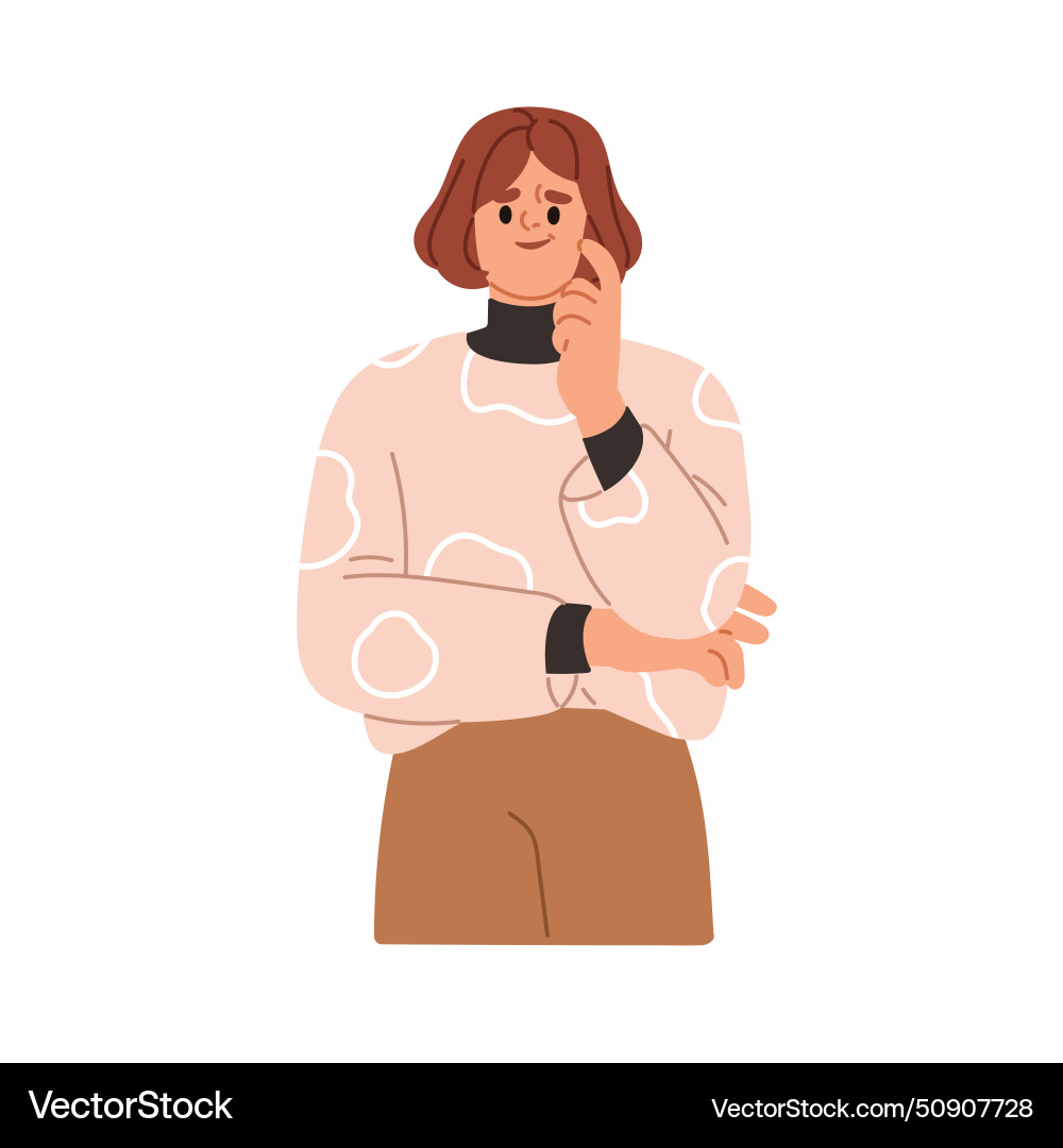 Skeptical woman doubting suspicious doubtful Vector Image