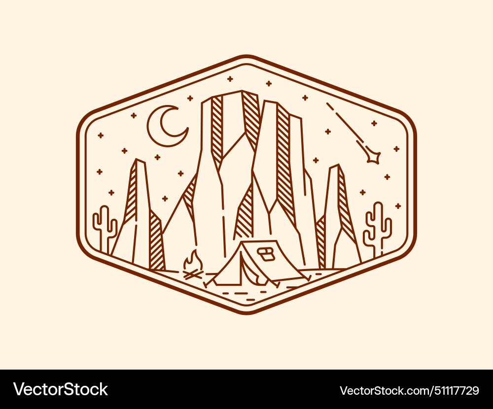 Beautiful nature line art template Royalty Free Vector Image