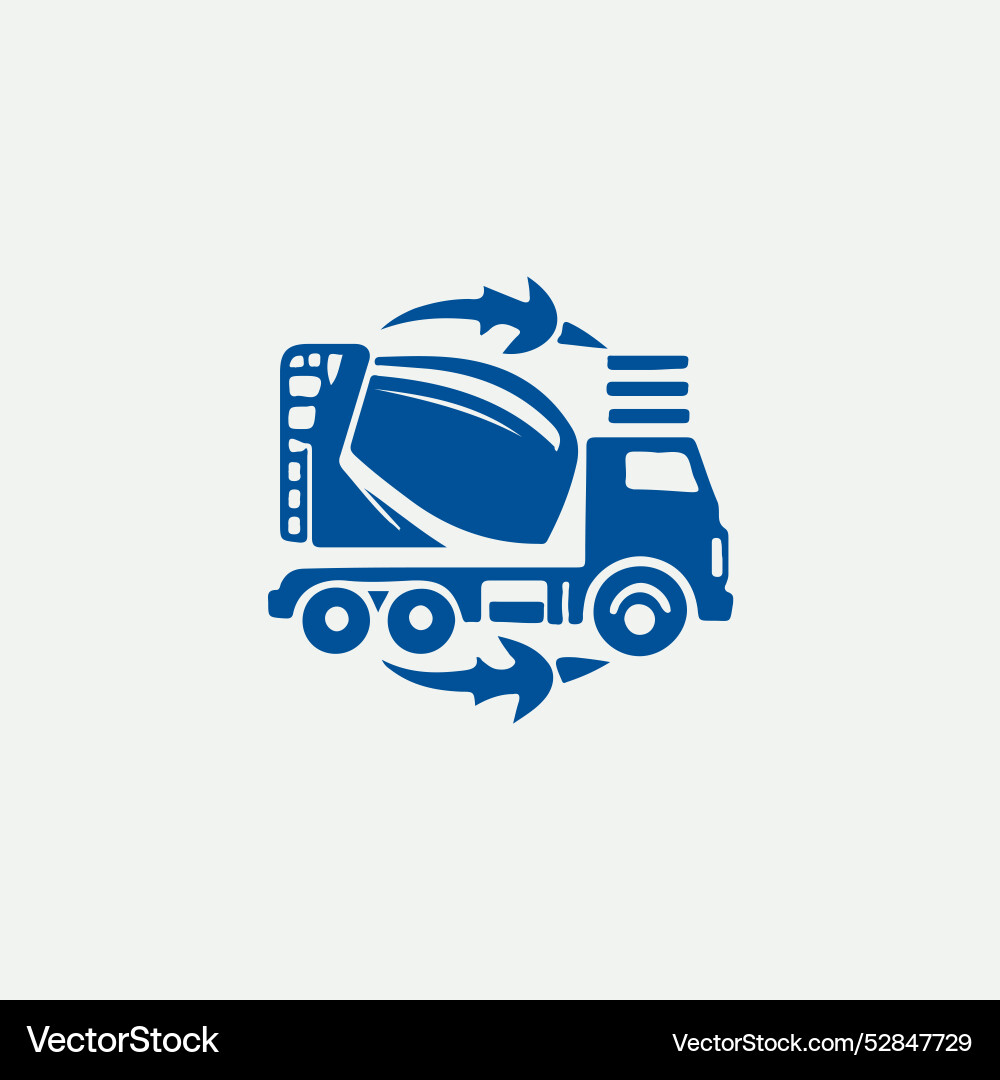 Concrete mixer truck logo Royalty Free Vector Image