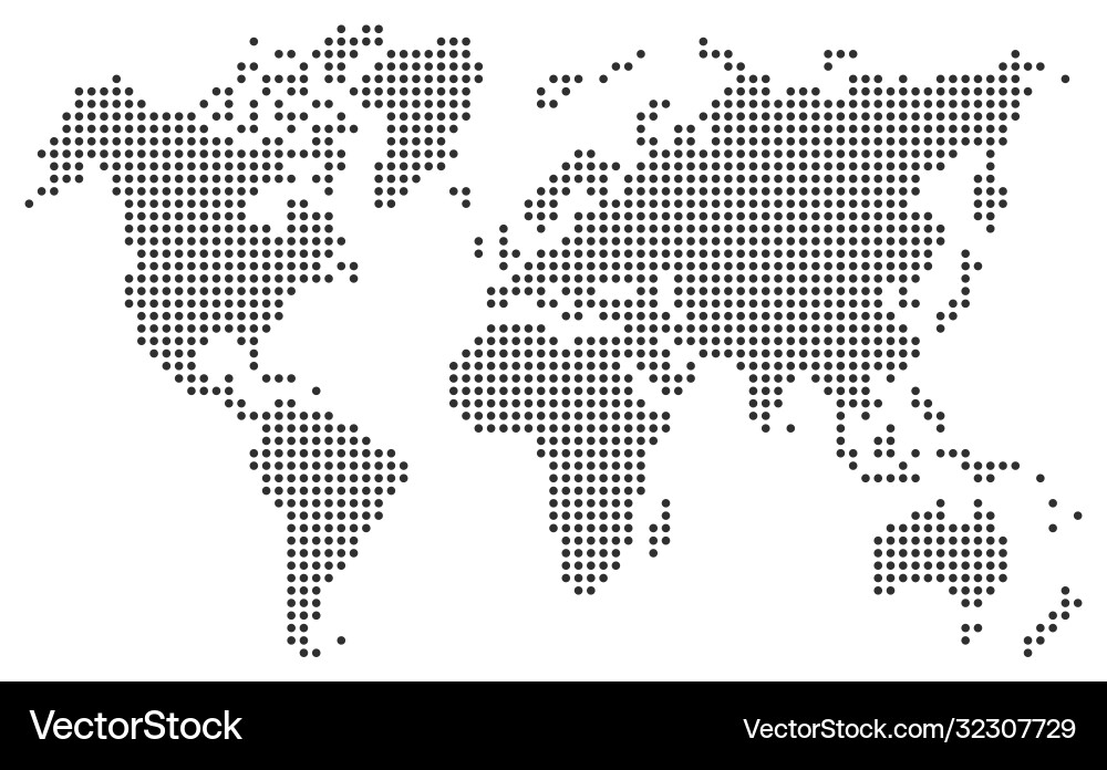 Dotted world map Royalty Free Vector Image - VectorStock