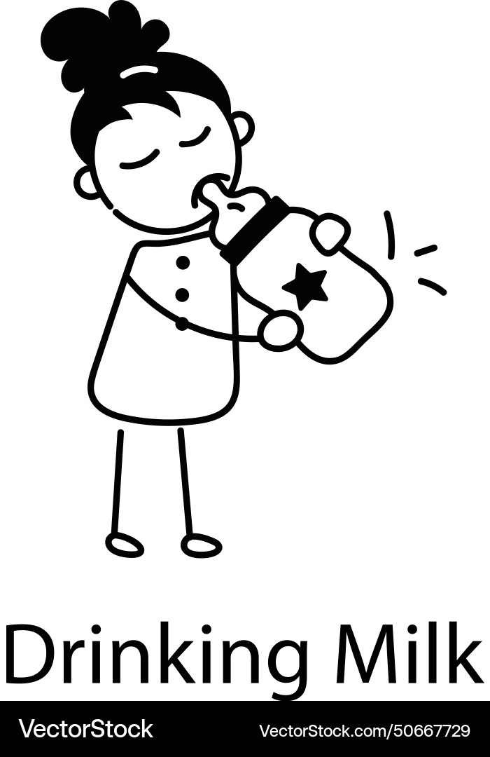 Drinking milk Royalty Free Vector Image - VectorStock