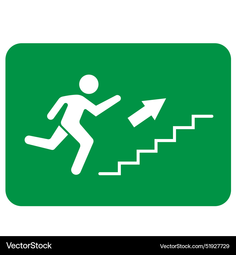 Emergency exit sign set icon Royalty Free Vector Image