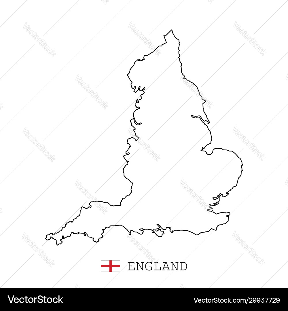 England map line linear thin Royalty Free Vector Image
