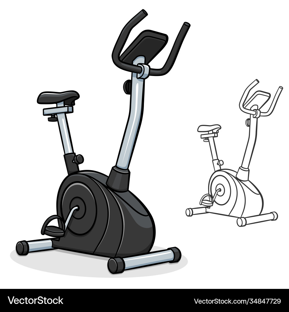 Exercise bike cartoon Royalty Free Vector Image