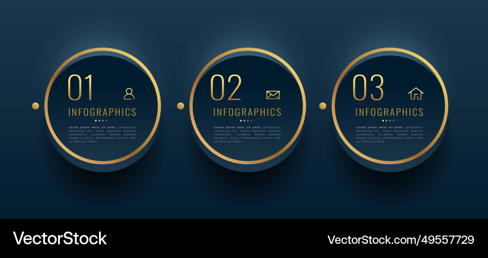 Golden Step Workflow Chart Banner Lizenzfreies Vektorbild