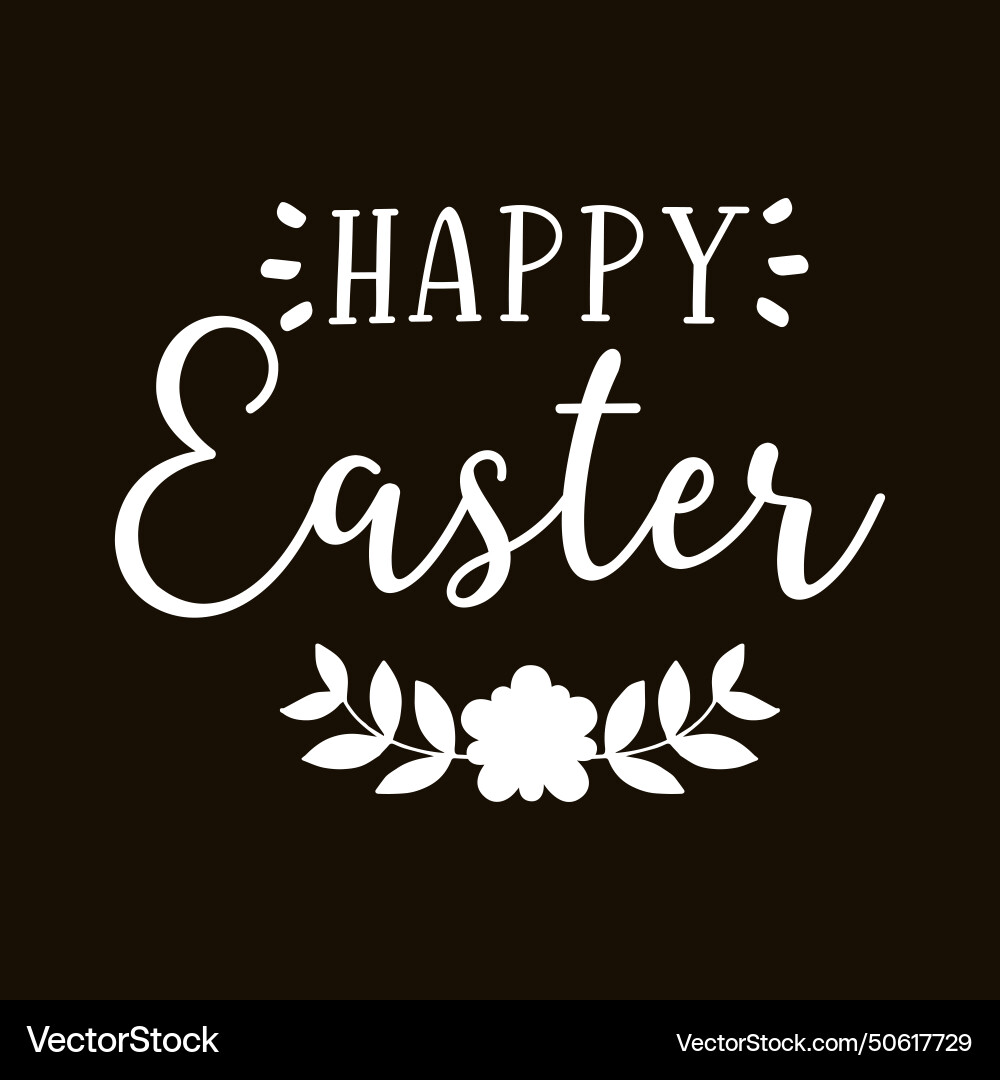 Hand drawn happy easter quote on black Royalty Free Vector