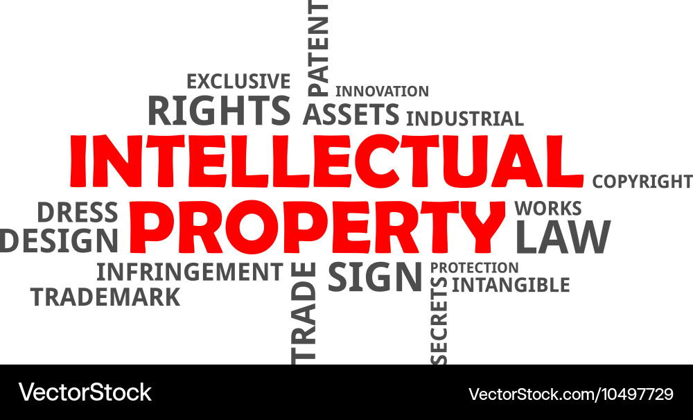 Intellectual Property Word Cloud Royalty Free Vector Image