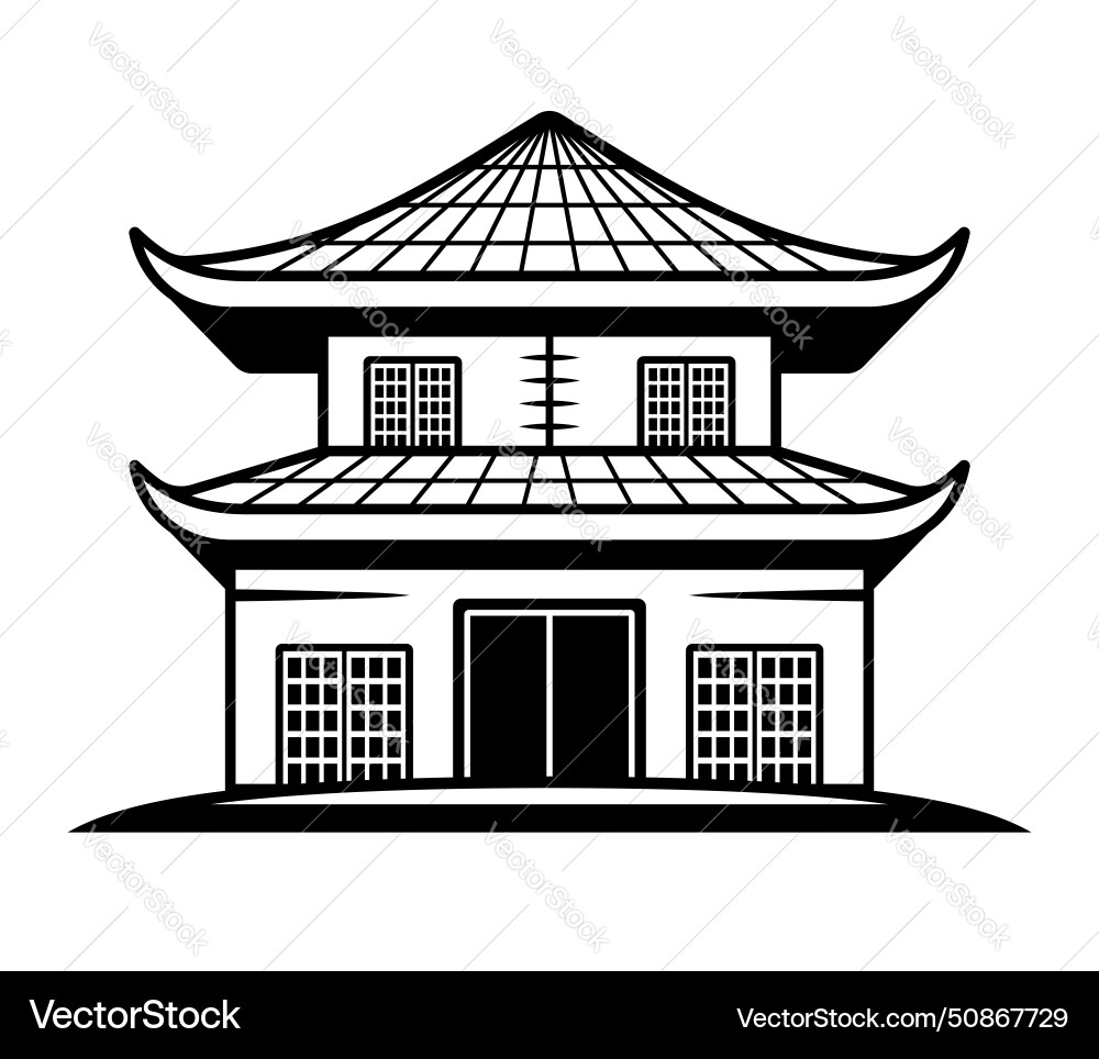 Japanese traditional house Royalty Free Vector Image