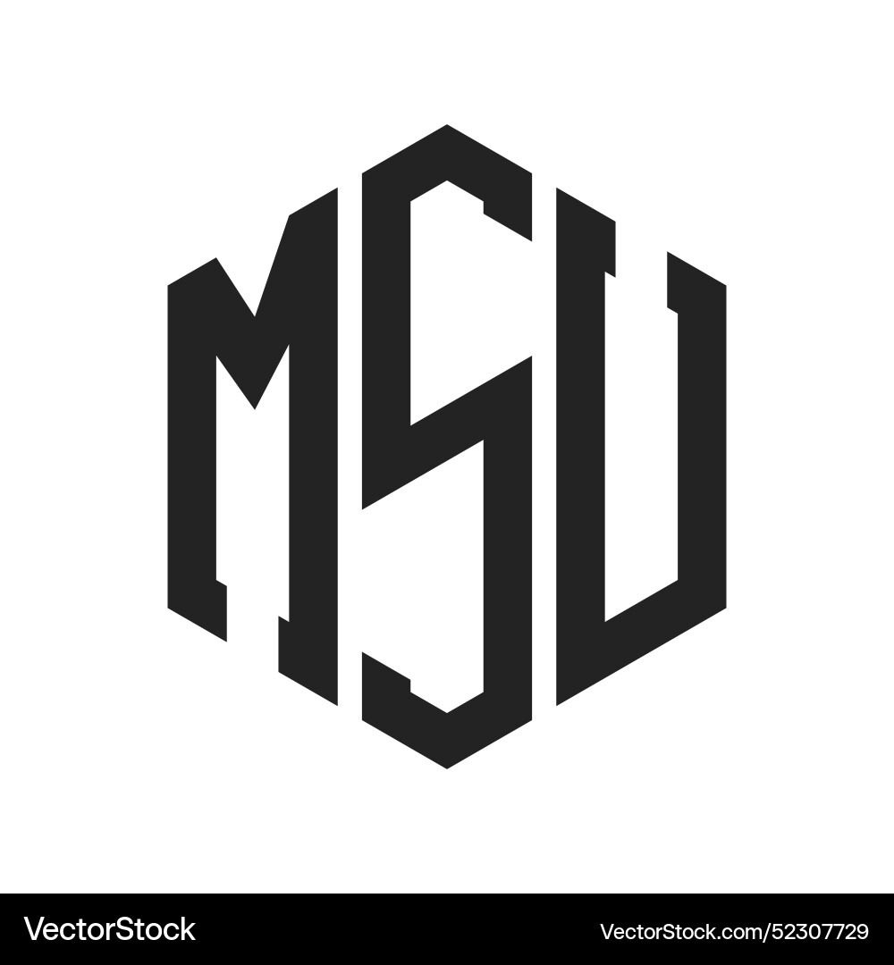 Msu logo design initial letter monogram Royalty Free Vector
