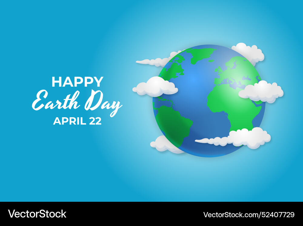 Realistic earth day background Royalty Free Vector Image
