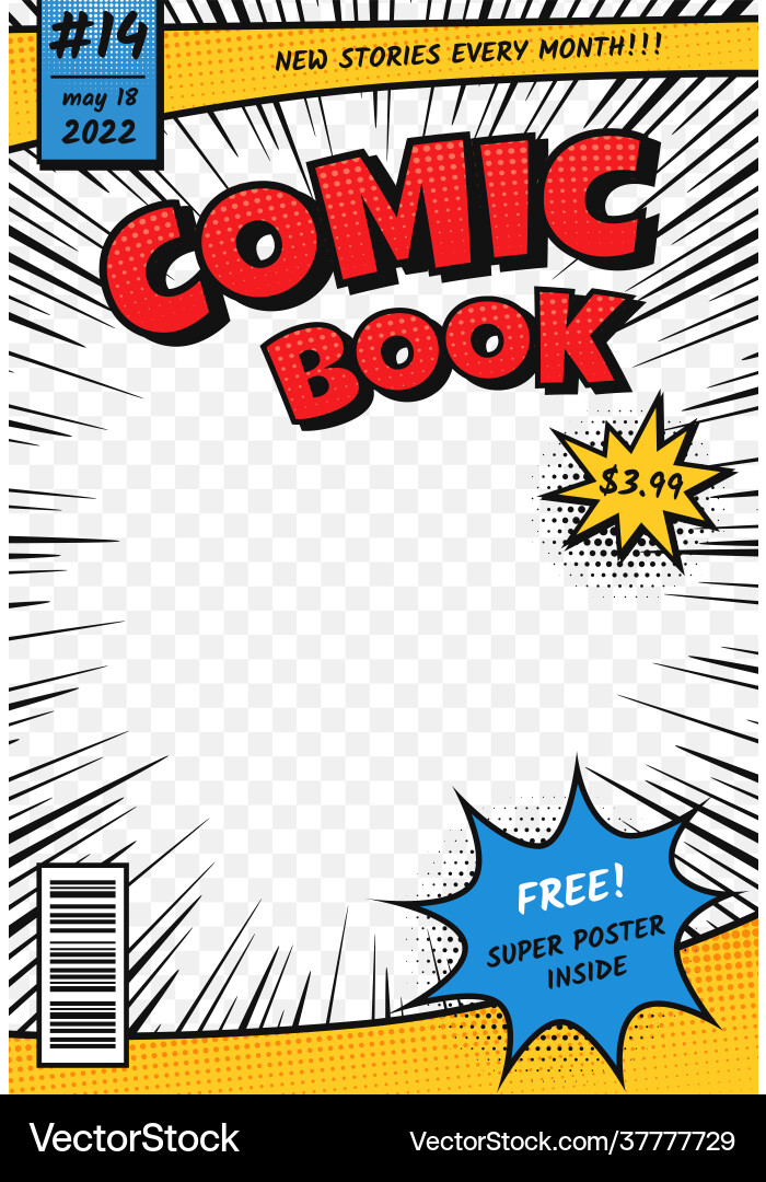 Retro Comic Book Cover Template Royalty Free Vector Image