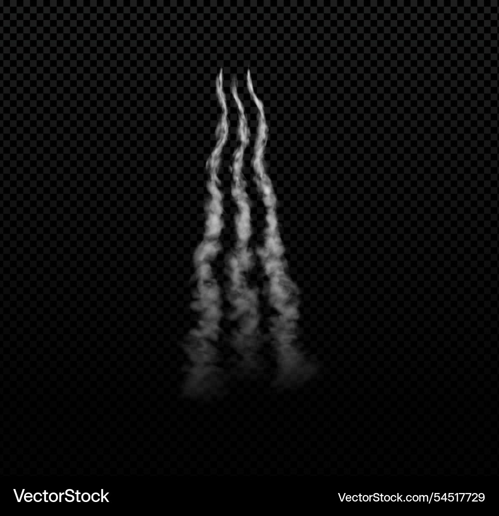 Rocket or jet aircraft smoke trail three Vector Image