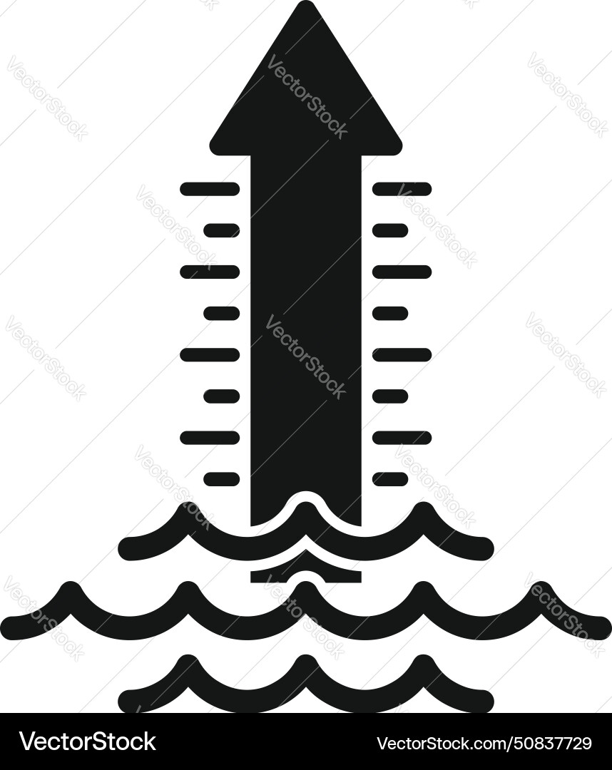 Sea level coast icon simple warming effect Vector Image
