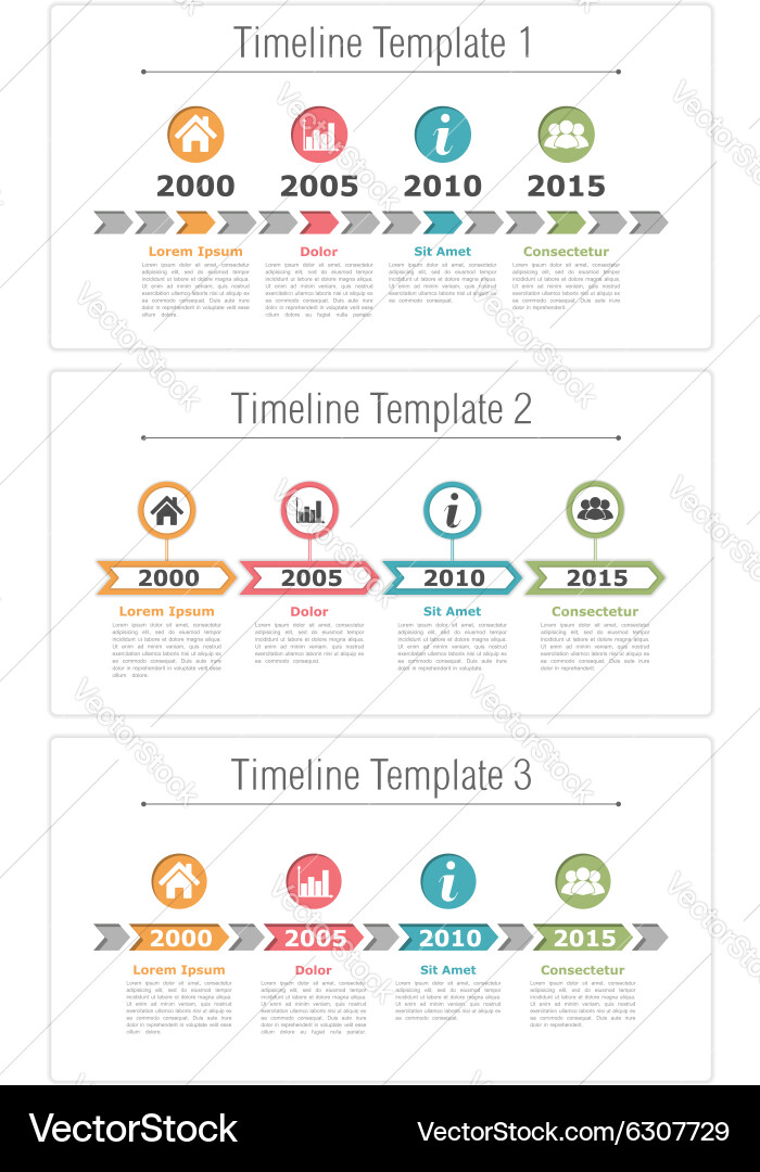 Timeline with arrows Royalty Free Vector Image