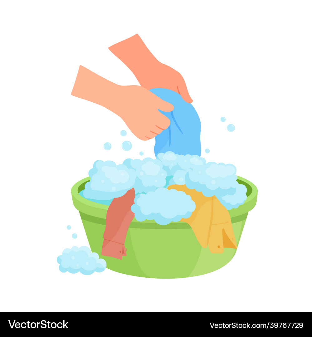 Washing clothes Royalty Free Vector Image - VectorStock