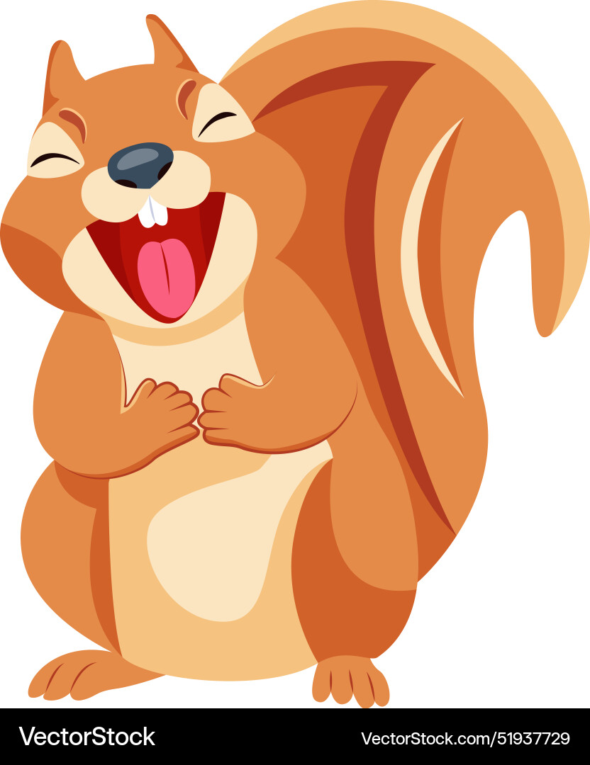 Webflat icon depicting cute laughing squirrel Vector Image