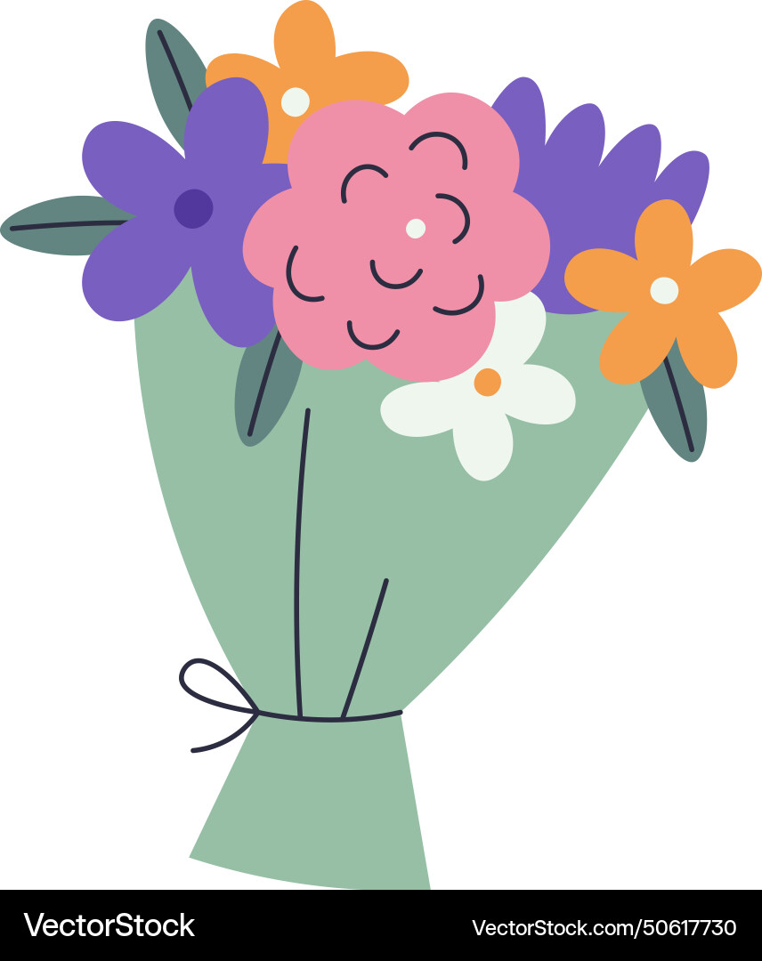 Bouquet of flowers Royalty Free Vector Image - VectorStock