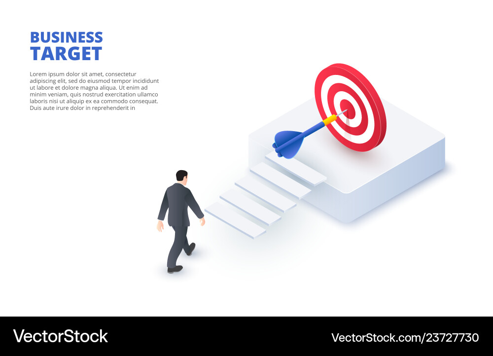 Business target design concept isometric Vector Image