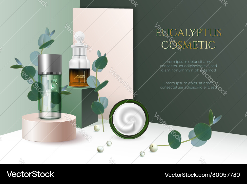 Design advertising poster for cosmetic product Vector Image