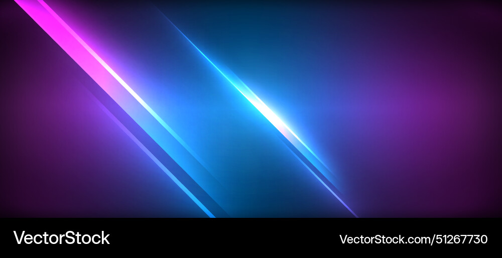 Electric blue and neon purple light beam on a Vector Image
