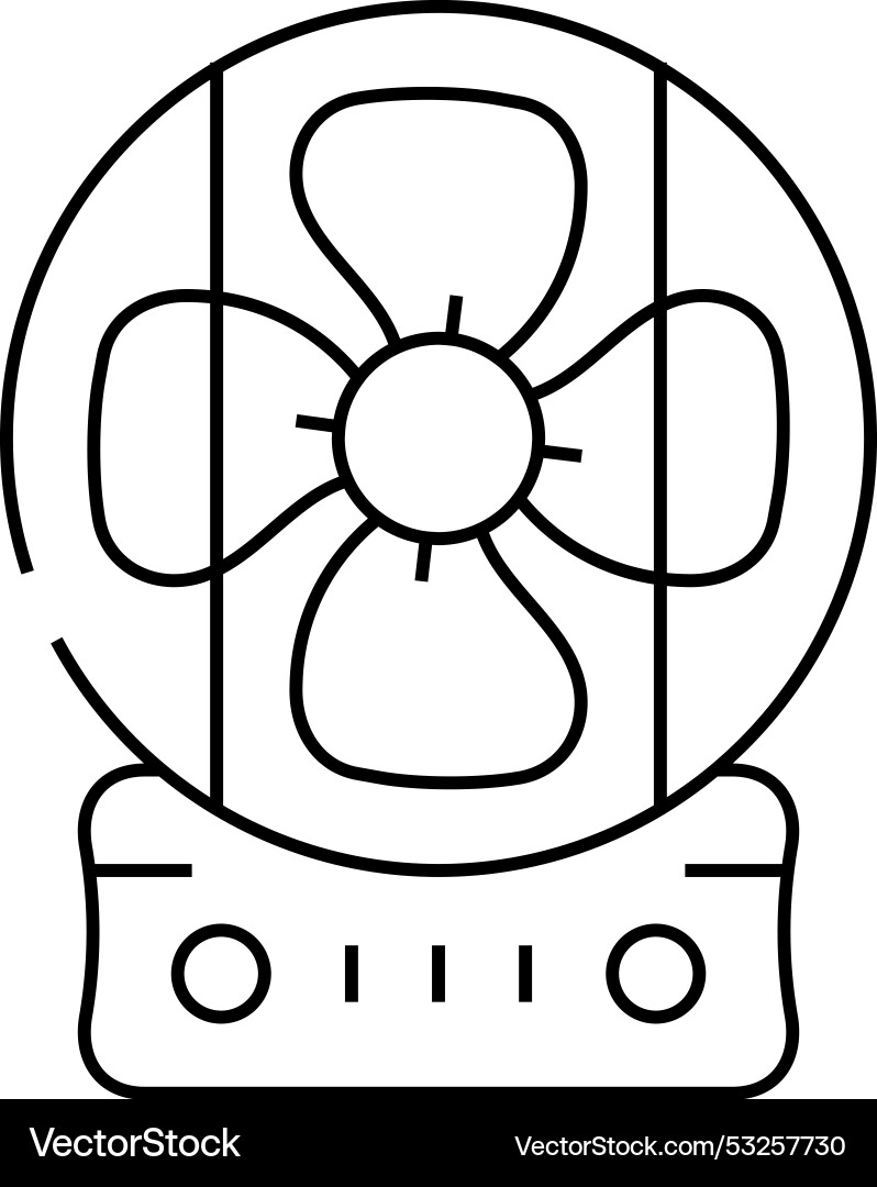 Fan electronic device line icon Royalty Free Vector Image