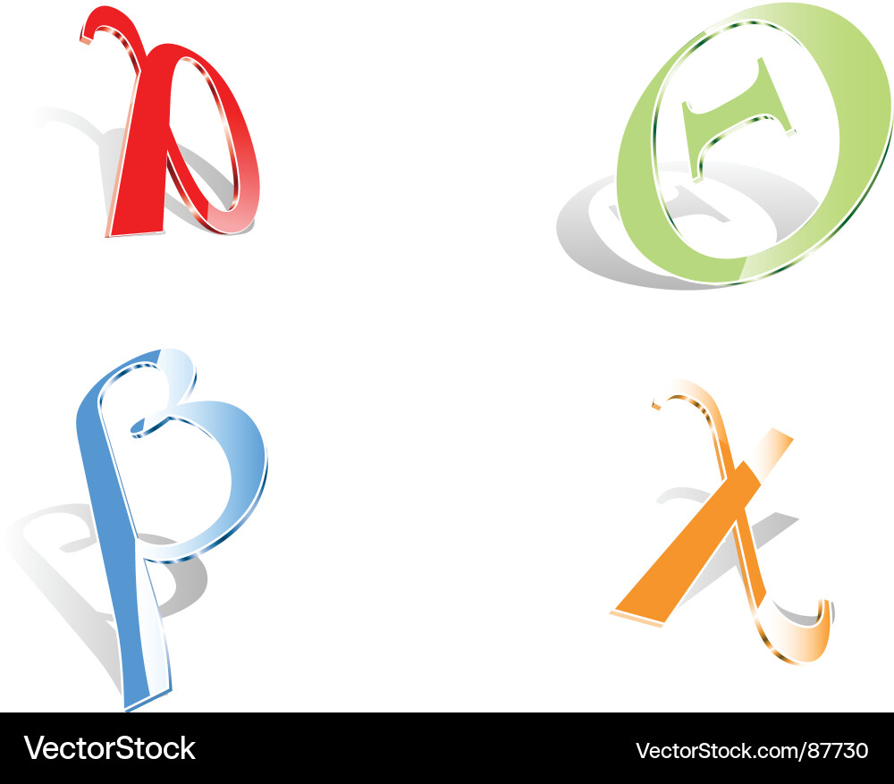 Greek letters Royalty Free Vector Image - VectorStock