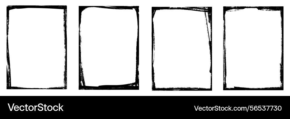 Grunge frame border textures brush overlay Vector Image