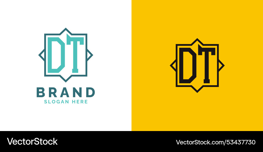 Modern dt monogram logo design initial letter dt Vector Image