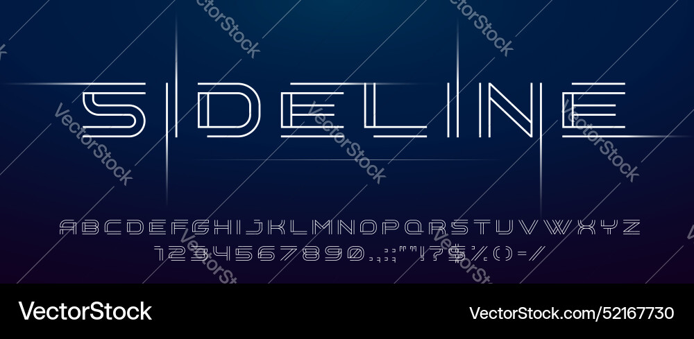 Modern techno font and futuristic line type Vector Image