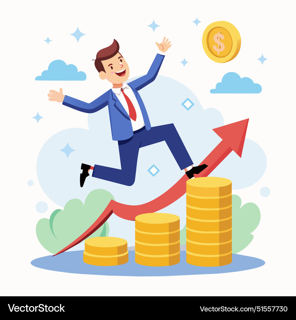 Pay raise salary increase wages or income growth Vector Image