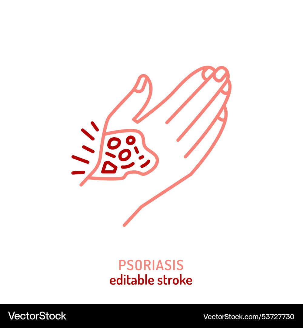 Psoriasis linear icon medical dermatitis Vector Image