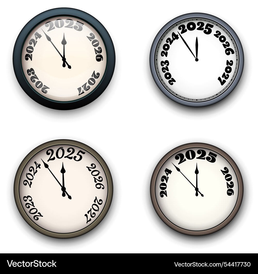 Vintage Countdown Clocks Royalty Free Vector Image