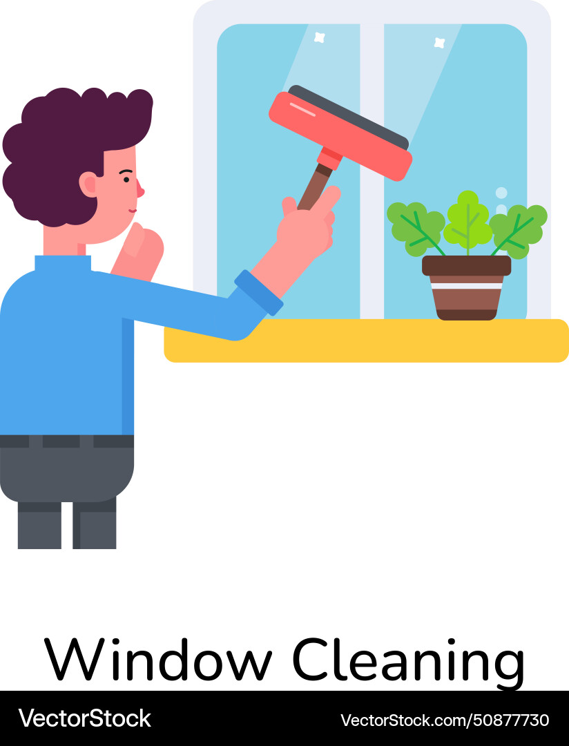 Window cleaning Royalty Free Vector Image - VectorStock