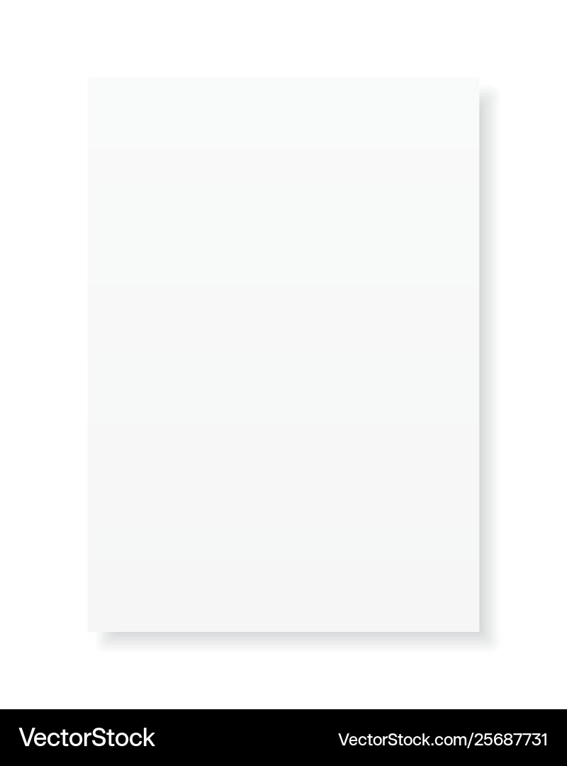 Blank a4 sheet white paper with shadow Royalty Free Vector