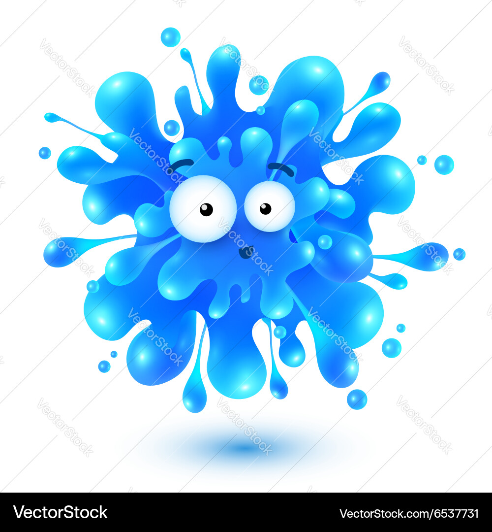 Blue Jelly Monster Splash Royalty Free Vector Image