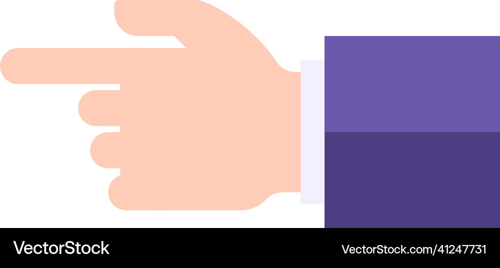 Boss human hand in suit pointing left direction Vector Image