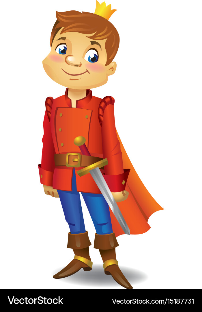 Cartoon cute prince Royalty Free Vector Image - VectorStock