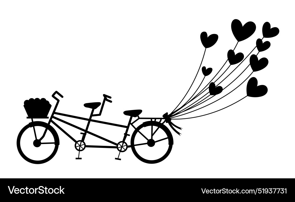 Cute bicycle with heart Royalty Free Vector Image