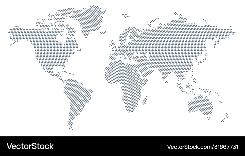 Grey World Dot Map Radial Pattern Royalty Free Vector Image