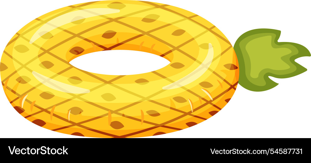 Inflatable ring floating representing a pineapple Vector Image