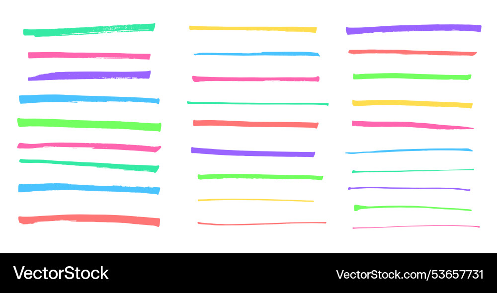 Marker underlines set brush pen hand drawn Vector Image