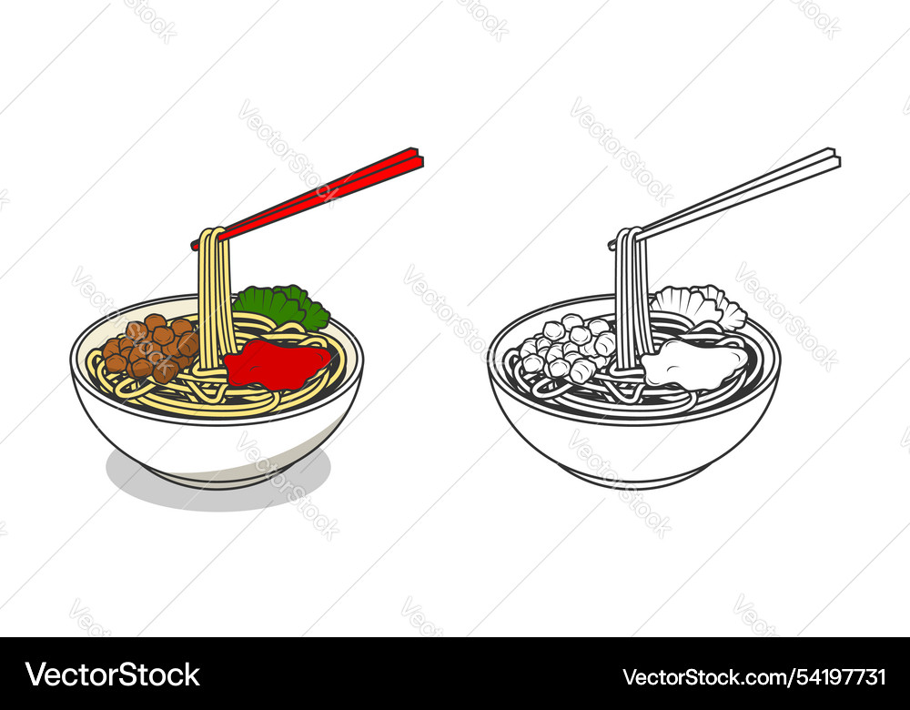Mie ayam indonesian food design Royalty Free Vector Image