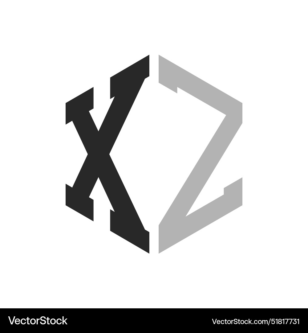 Modern unique hexagon letter xz logo design Vector Image