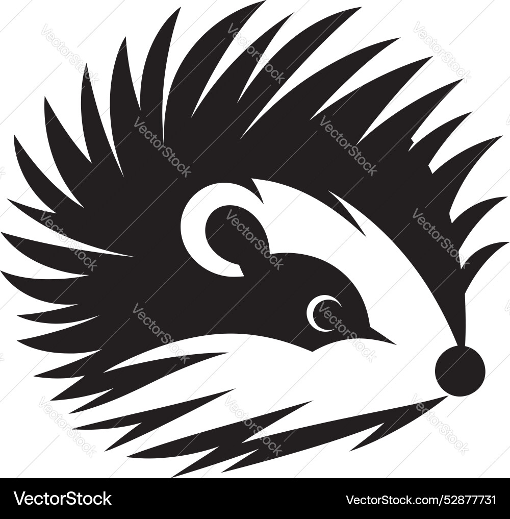Nocturnal guardian hedgehog logo rolling hedgehog Vector Image